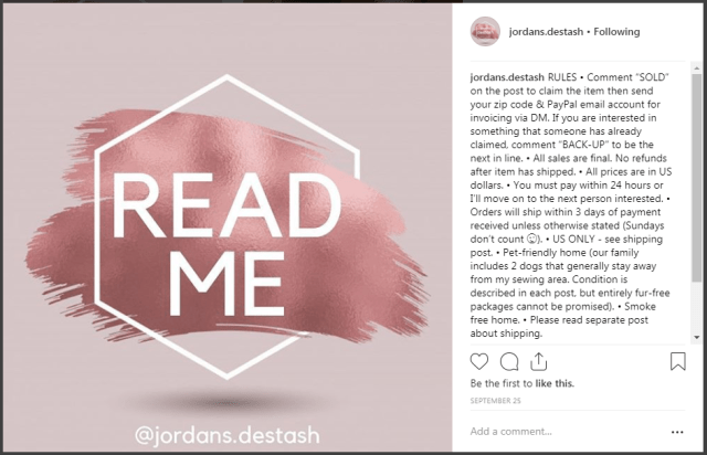 How to host a destash on Instagram – resliced by Jordan